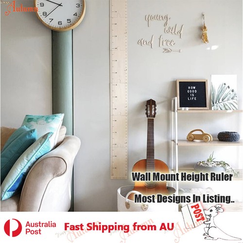 Kids Wooden Height Chart 200cm Wall Mount Ruler Children Teens Growth ...