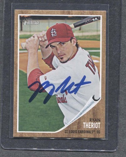 2011 Topps Heritage #223 Ryan Theriot Signed Card (Cardinals) (Tough ...