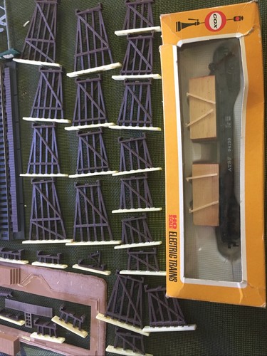 LOT COX HO SCALE ELECTRIC TRAINS SET NEW USED 14 BIG PINE LUMBER FIRE ...