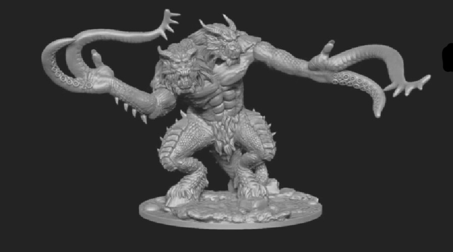 1 x DEMONIC LASHER - BONES REAPER figurine miniature rpg d&d demon ...