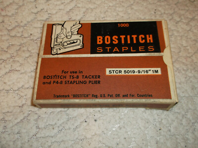 Lot Of 2 Boxes Of Bostitch STCR 5019-9/16 1M Staples 1000/Box USA Made ...
