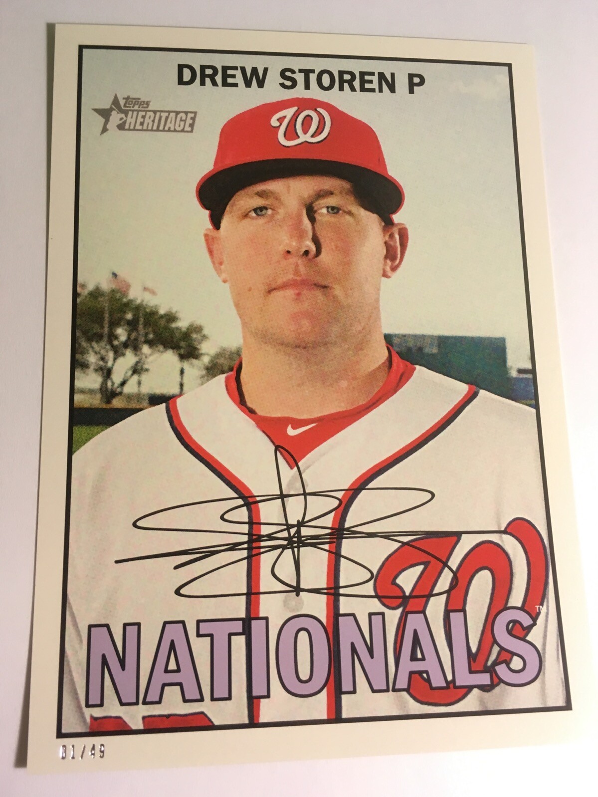 2016 Topps Heritage Jumbo 5x7 Drew Storen Nationals 379 #'d 06/49 | eBay