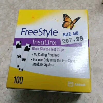 Abbott Freestyle InsuLinx Blood Glucose Test Strips 100 Count 01/31 ...