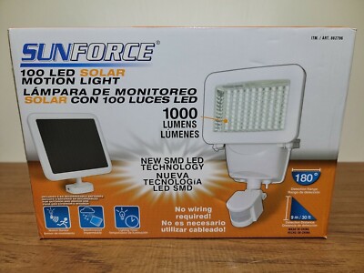 Sunforce LED Solar Motion Light 100 LED White Lights ~ New & Factory ...