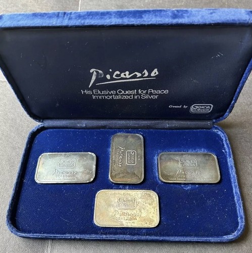 8.4oz Rare Vintage 1974 Picasso Doves by Geneva Coinage 999 Silver Bar ...