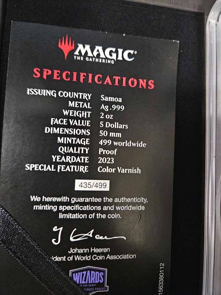 2023 Samoa Magic The Gathering Alpha Black Lotus Coin 2 Oz 999 Silver