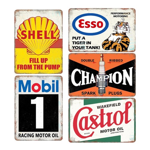 Retro Vintage OIL RACING Garage Mechanic Car Man Cave Metal Sign ...