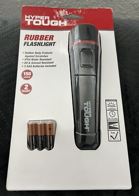 Hyper Tough 150 Lumen Rubber LED Black Flashlight - Batteries Included, 4.3 oz. | eBay