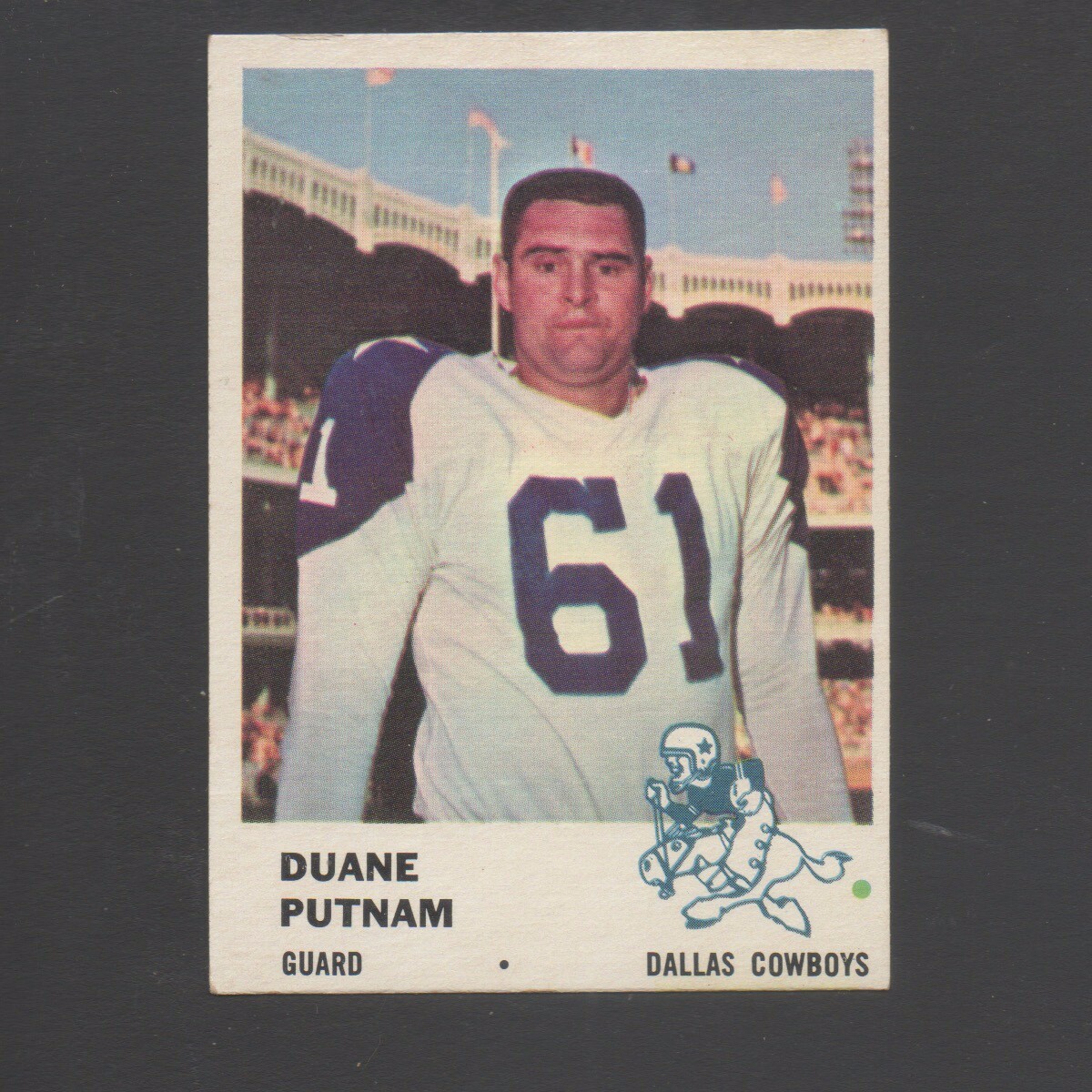 1961 Fleer Football Card #46 Duane Putnam-Dallas Cowboys Ex Mint Card ...
