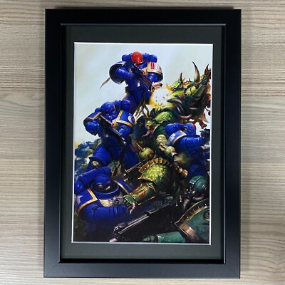 ULTRAMARINES FRAMED ART SPACE MARINES WARHAMMER 40K PRIMARIS DEATH ...