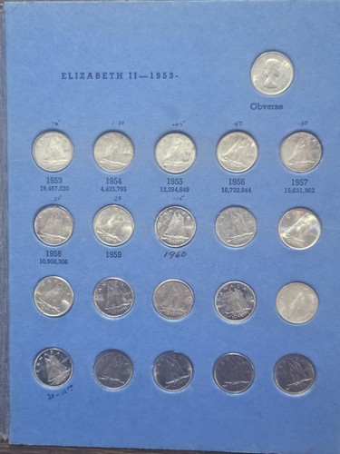 canadian dime collection - EVERY dime from 1937 to 1997 - 35 silver ...