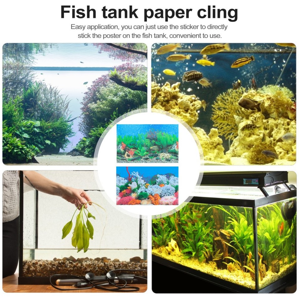 Aquarium Fish Tank Underwater Coral Background Sticker Wallpaper Double ...