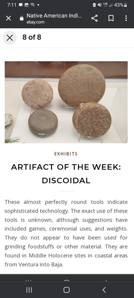 Biscuit Stone Discoidal 4" Native American Indian Artifacts | eBay
