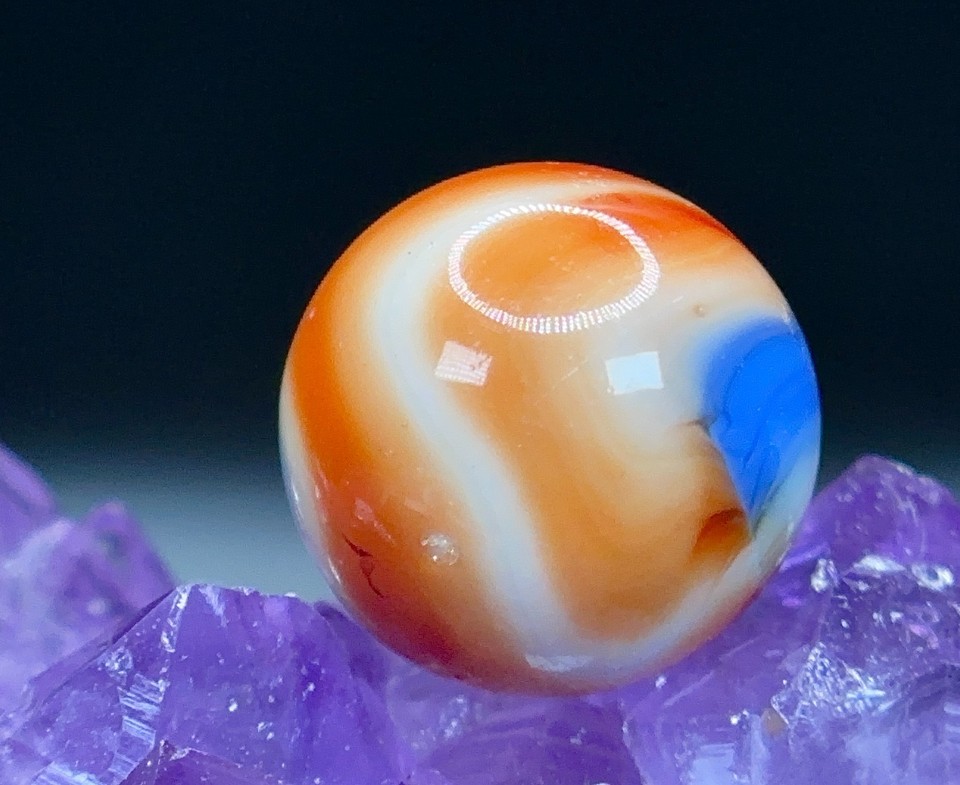 COOL VINTAGE AKRO AGATE LIBERTY SPECIAL CORKSCREW MARBLE w/EYELASHES ...