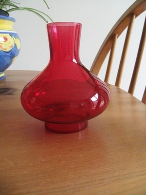 VINTAGE RUBY RED OIL LAMP CHIMNEY. 51.15MM FITTER | eBay UK