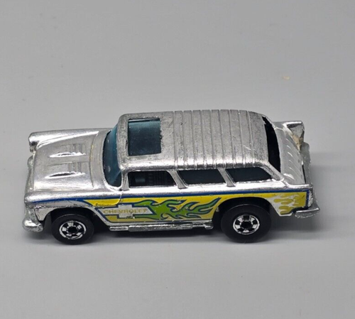 Hot Wheels Alive 55 Chevy Nomad Chrome Green Flames Vtg 1969 | eBay