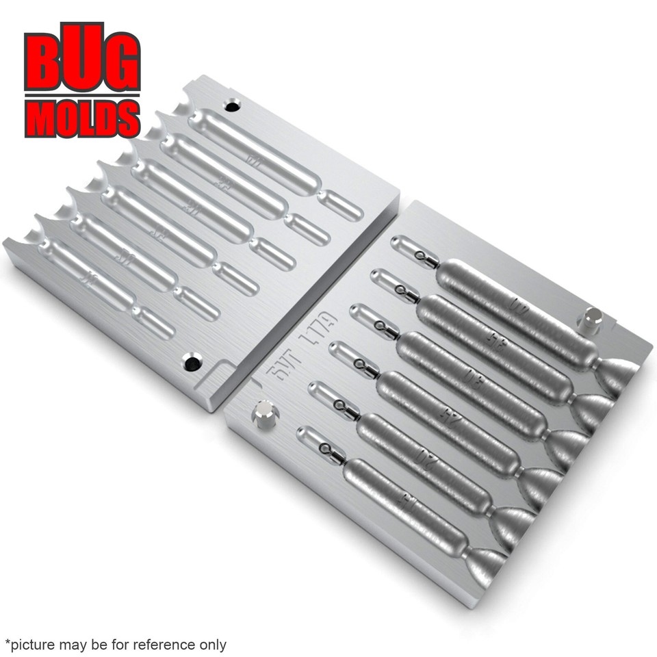 FishingSinkerMold AluminiumFishingMold Lure making Lead Molds Drop Shot ...