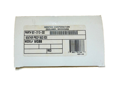 Gentex WGBB Fire Alarm Weatherproof Back Box Red (NEW IN BOX) | eBay