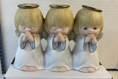3 Lil Angels Hallmark Angel Trio Figurine, vintage 1980's, bisque ...