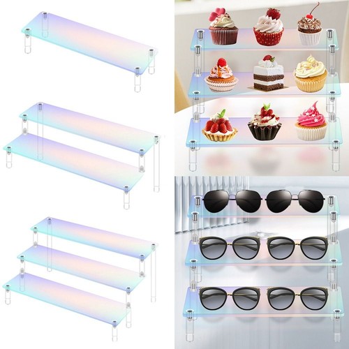 Iridescent Clear Display Shelf Acrylic Storage Rack Figures ...