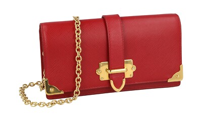 LUXURY PRADA SAFFIANO CAHIER BAG HANDBAG 1ZH044 RED LEATHER NEW | eBay