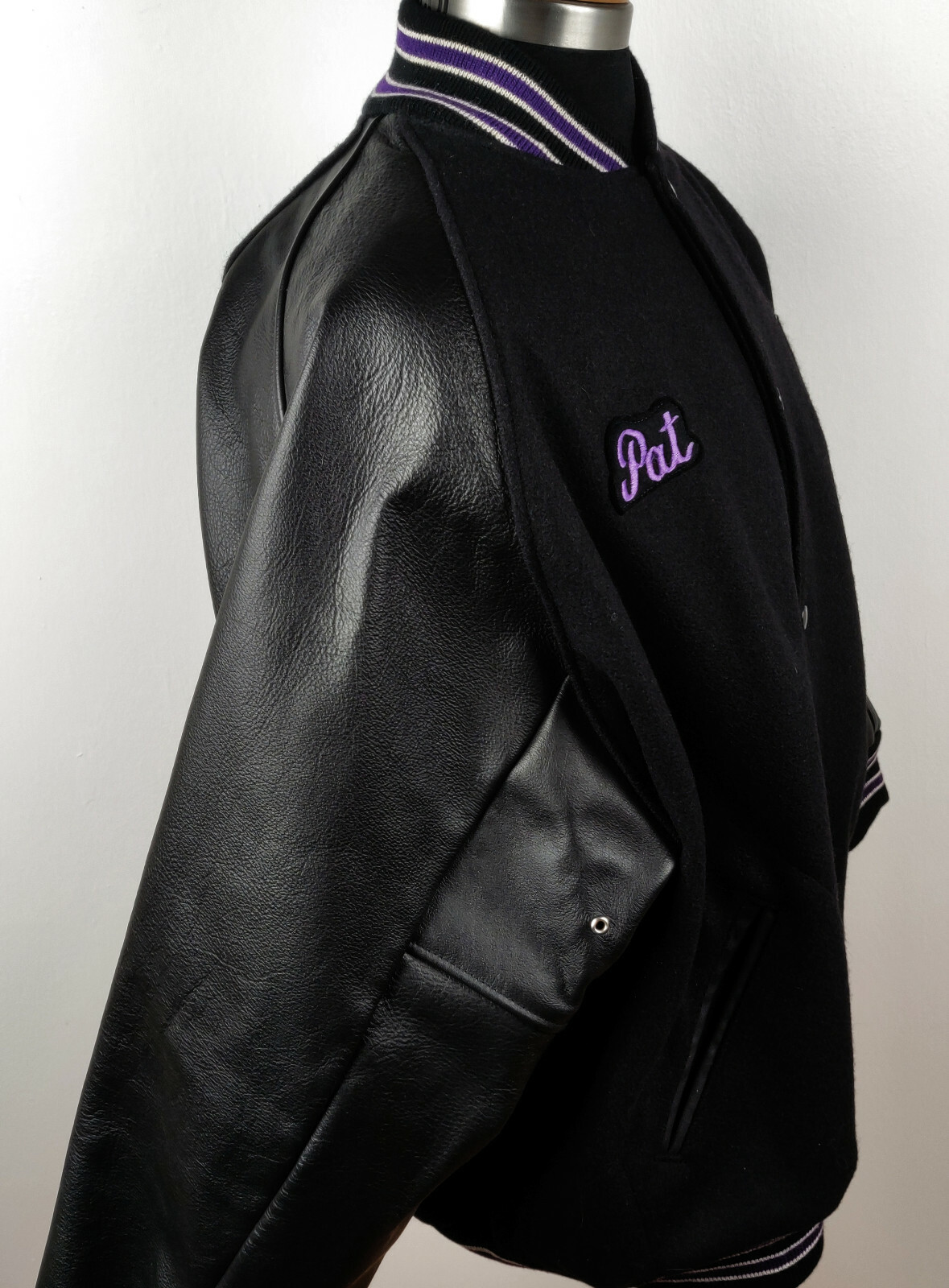 Vintage 1990s RADIO Varsity Jacket GREAT OLDIES Wool Leather Bright ...