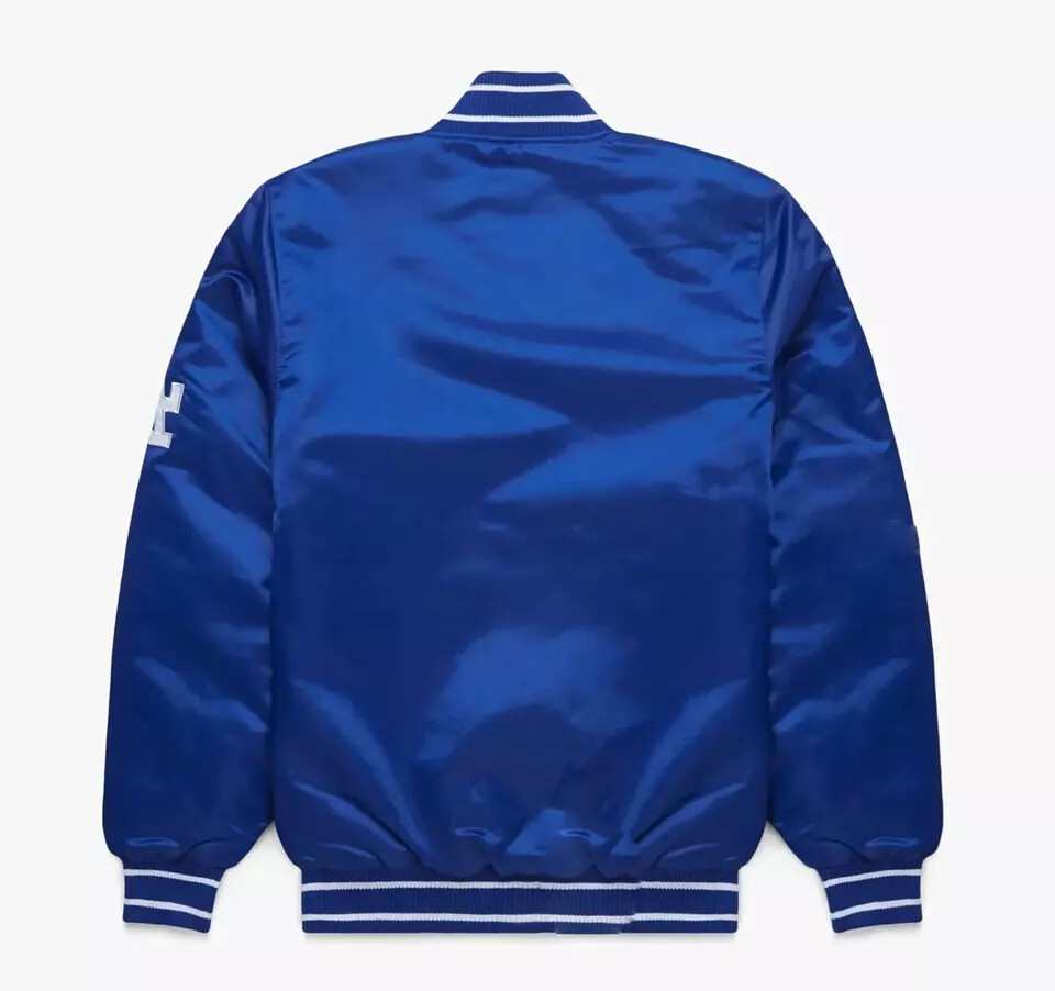Men’s Los Angeles Dodgers Blue Satin Baseball Jacket Full-Snap ...