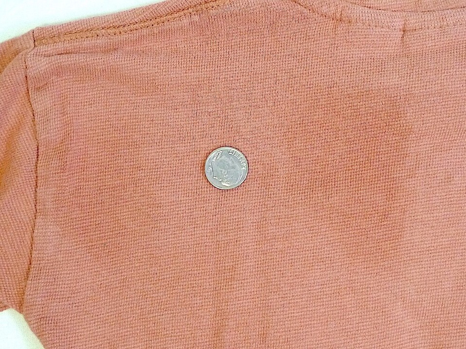 Zara Kids Salmon Red Henley Mini-Waffle Knit Pocket Long Sleeve Shirt ...