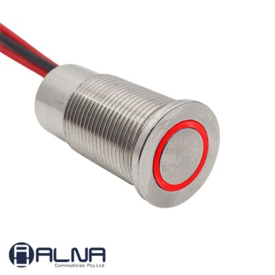 Switch Round Piezo Touch Switch RED LED 16mm Momentary | eBay Australia