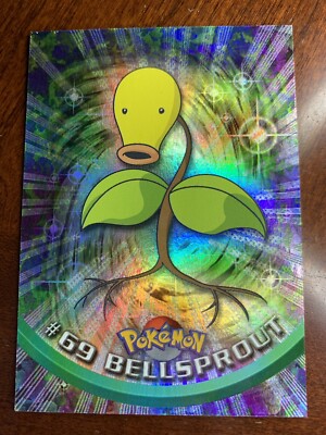 1999 Topps Pokemon TV #69 Bellsprout Rainbow Foil Black Logo B | eBay