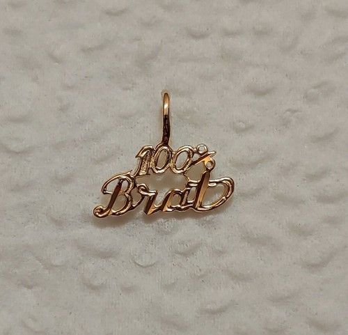 New 14k Yellow Gold 100% Brat Charm Pendant | eBay