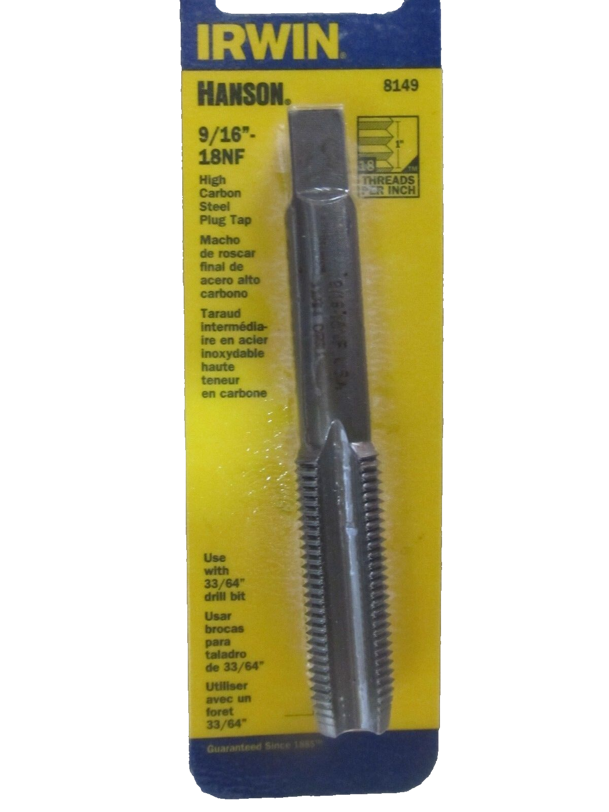 Irwin-Hanson 9/16-18NF Plug Style Tap #8149 Made in USA NEW | eBay