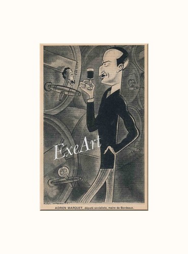 Adrien Marquet Portrait French Politicians Mayor Bordeaux Wine Drinking ...