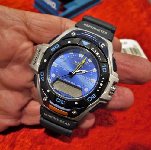 1990’s CASIO Marine Gear MRS-300 DEPTHMETER SENSOR Wristwach - NEW OLD ...