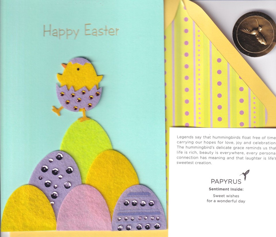 PAPYRUS EASTER CARD NIP (MRP $7.95) BABY CHICK W/EGGS CARD (O11) | eBay