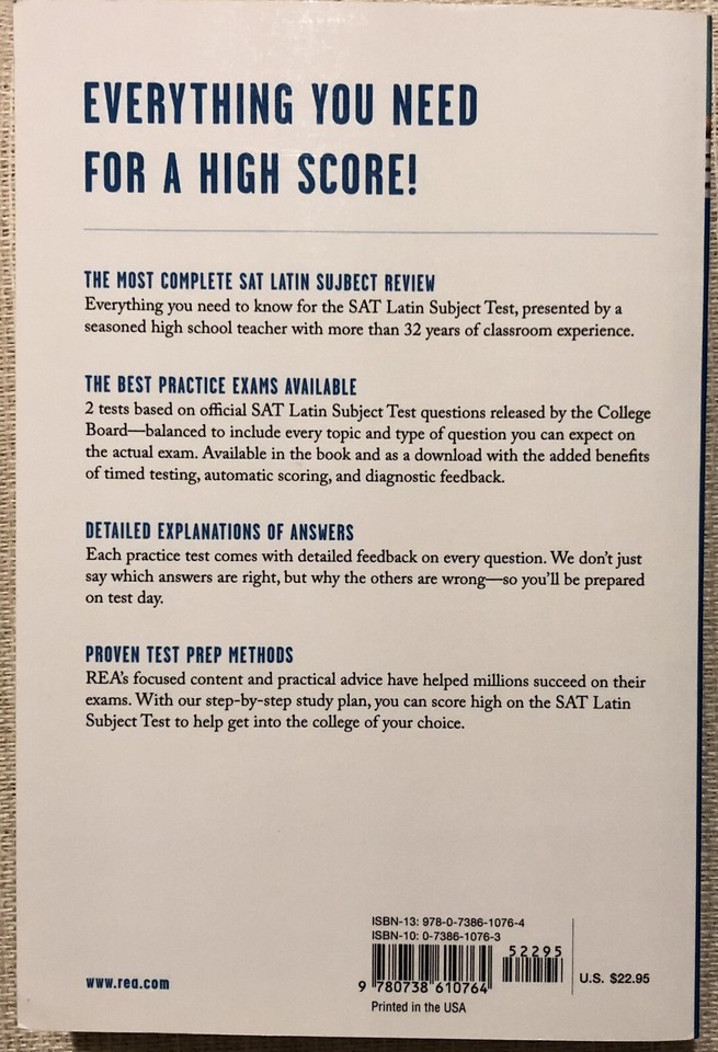 SAT Latin Subject Test (Subject review book) | eBay