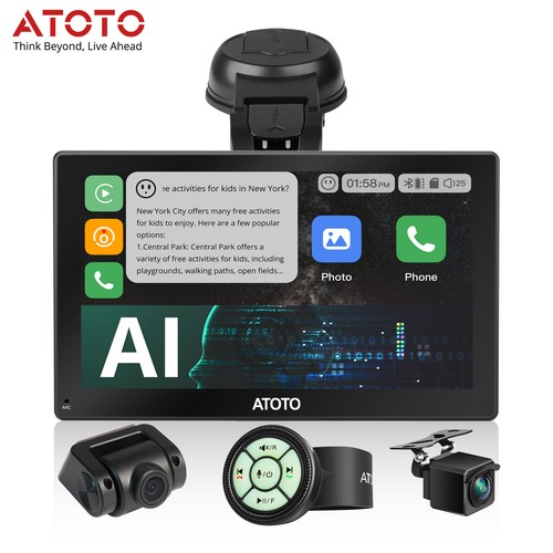 ATOTO P8 Portable Wireless Android Auto 7" Car Stereo CarPlay with Dual ...