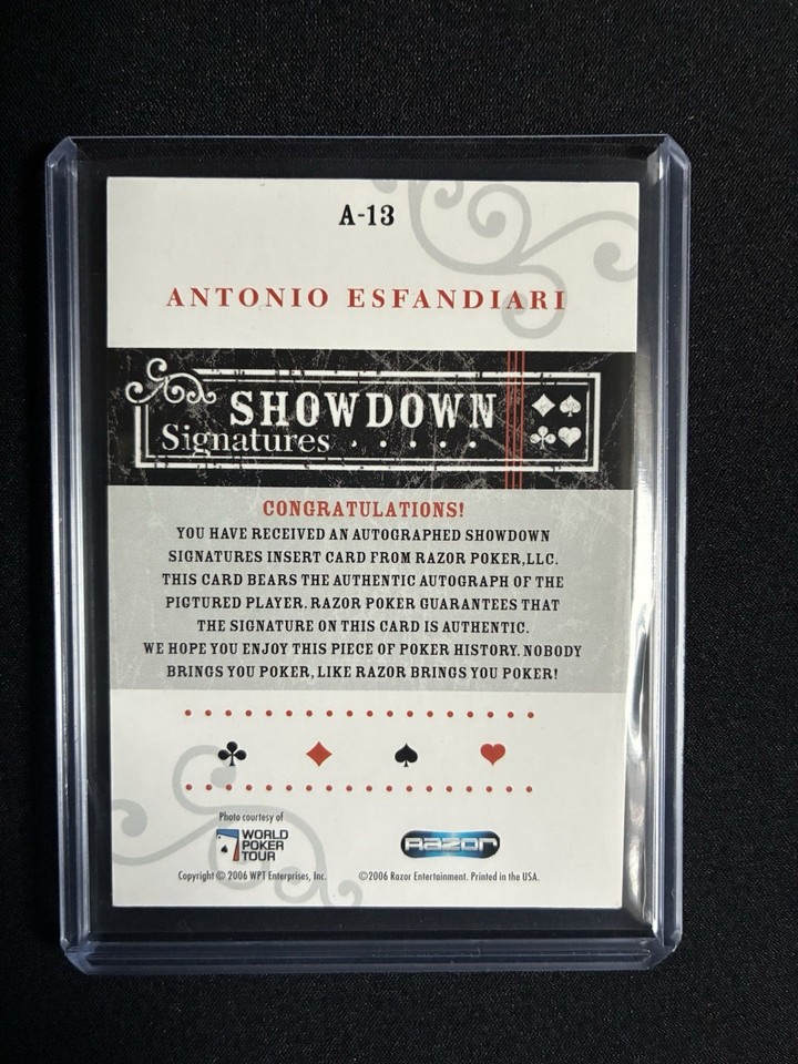 2006 Razor Poker - Antonio Esfandiari- Showdown Signatures | eBay