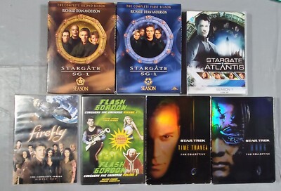 Sci Fi TV Series DVD Lot Stargate SG-1 Atlantis Firefly Star Trek Flash ...