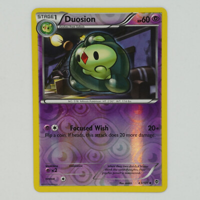 Duosion 43/101 Reverse Holo Uncommon BW Plasma Blast Pokemon Card | eBay