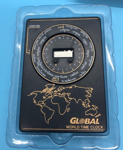 Global World Time Clock in Box Manual Vintage | eBay