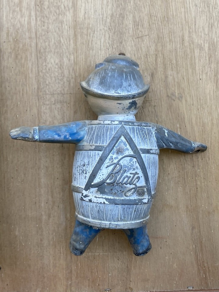 Vintage Blatz Beer Barrel Man Baseball Statue Figure Safe At Home | eBay