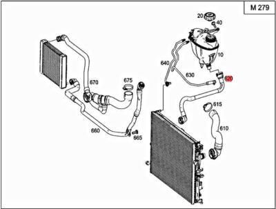 Genuine MERCEDES A217 C217 V222 W217 W222 X222 Coolant filling hose ...