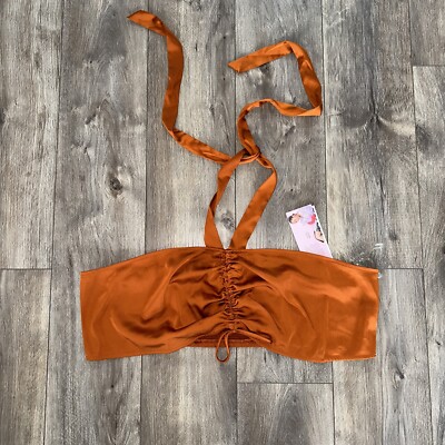 Neck Wrap Halter Tiny Top 4X Future Collective w/ Alani Noelle NWT Rust ...