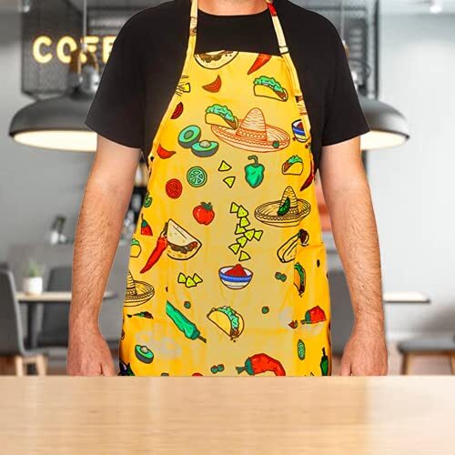 Taco Kitchen Apron with Pockets - Adjustable Strap - Funny Apron for ...