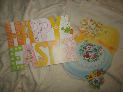 EASTER wall poster of egg & Happy Easter, vintage (Easter bx) | eBay