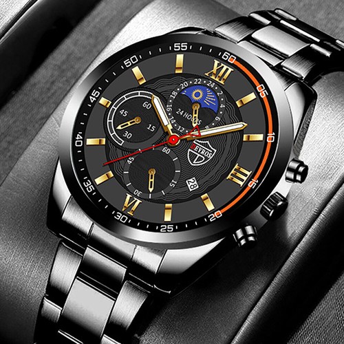 DEYROS Mens Stainless Steel Wrist Watch Business Casual Date Analog ...