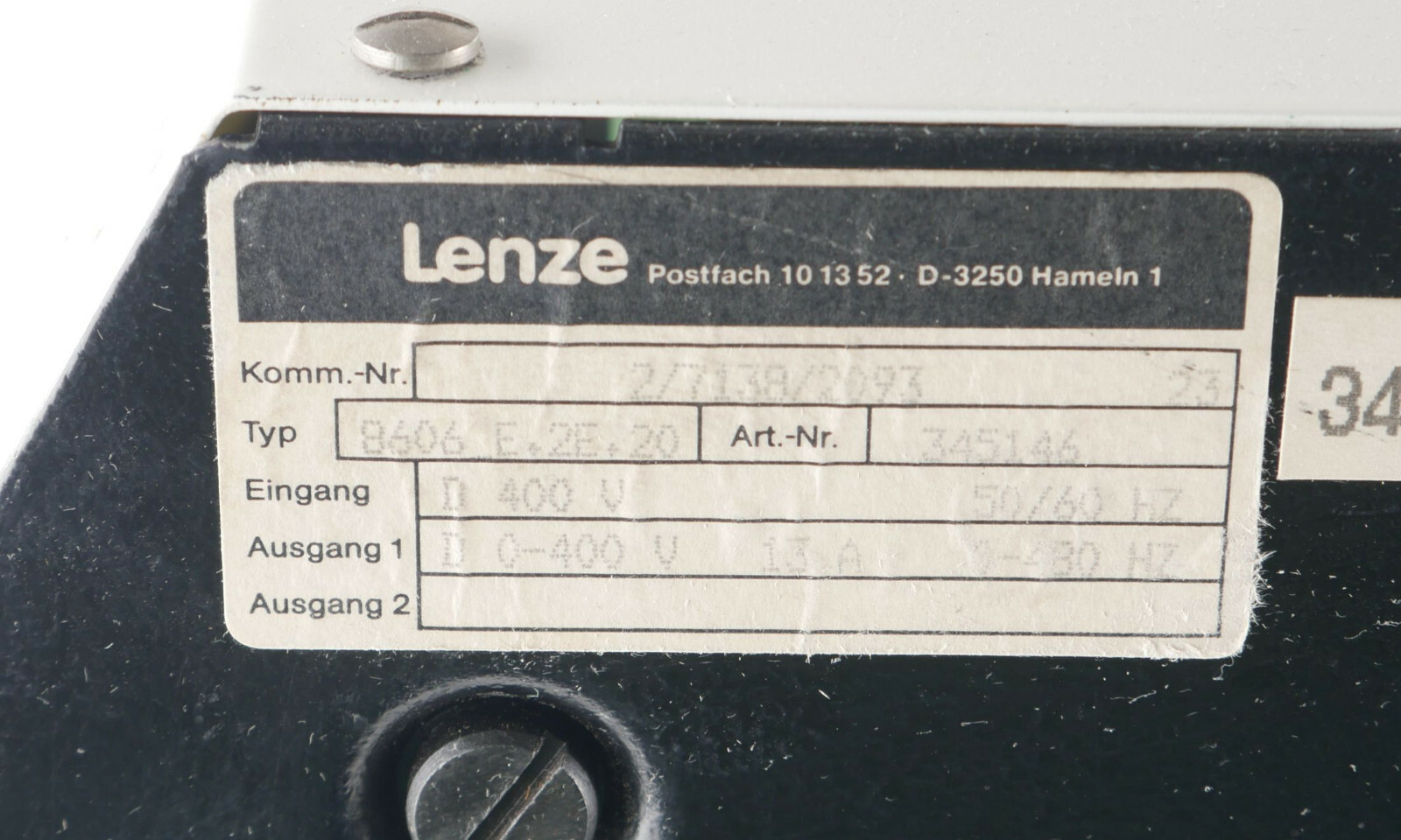 LENZE 8600 8606_E.2E.20 345146 | eBay
