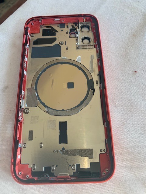 Apple iPhone 12 rear housing back glass chasis red ( D ) | eBay