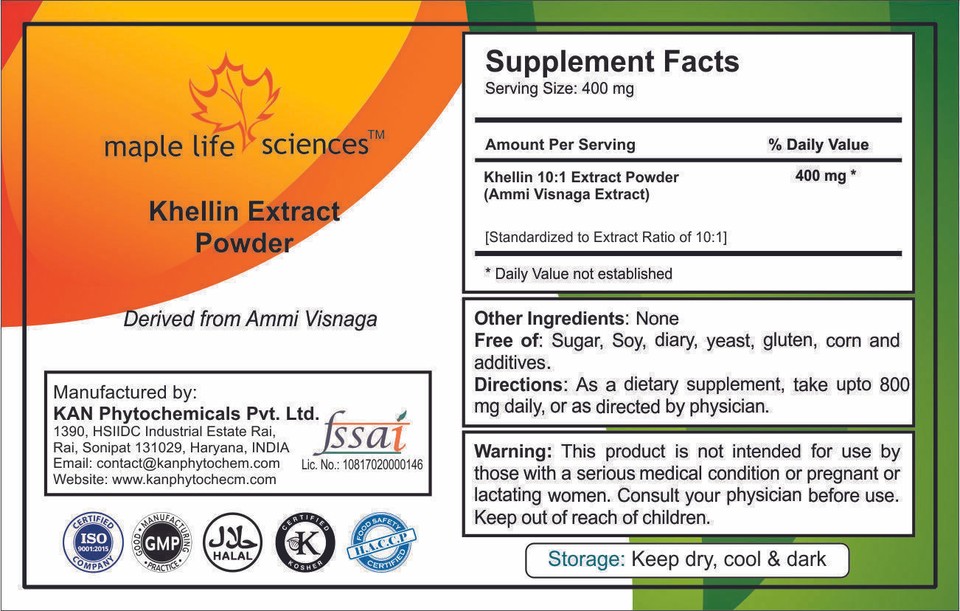 Khellin Extract 10:1 Powder Ammi Visnaga Extract Pure High Quality No ...